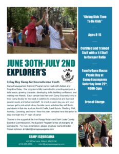 Explorer Program Flyer 2024 - Camp Esquagama
